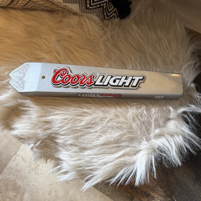 COORS LIGHT BEER Tap Handle Knob Keg Draft Bar Mountain 12 Silver Gray ...