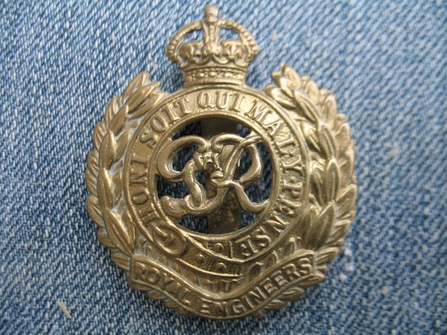 ORIGINAL BRASS ROYAL Engineers RE Cap Badge GVIR WW2 Era Issue 2 £4.99 ...