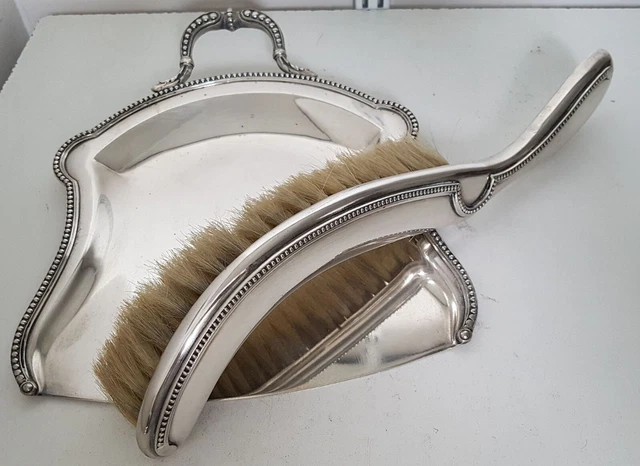 SUPERBE RAMASSE-MIETTES DE table en métal argenté poinçonné EUR 80,00 ...