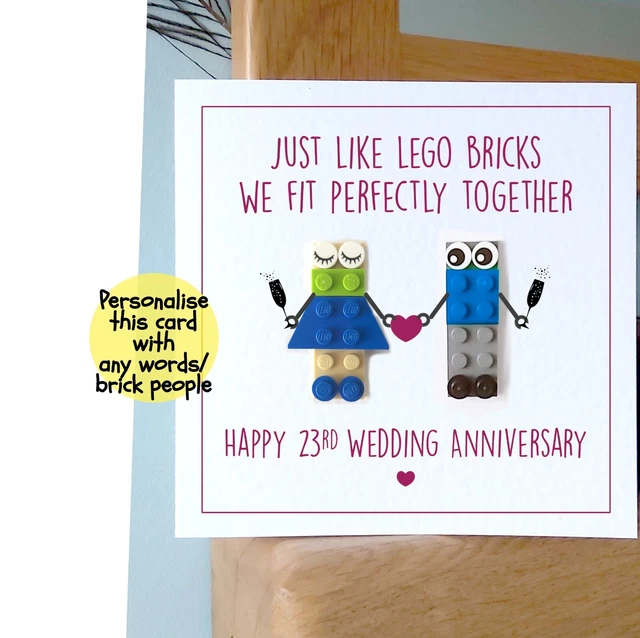 PERSONALISED LEGO PERSON Happy Wedding Anniversary Husband Wife 1st 2nd ...