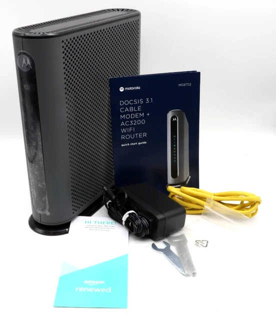 MOTOROLA MG8702 DOCSIS 3.1 Cable Modem & AC3200 Dual-Band Wi-Fi Router ...