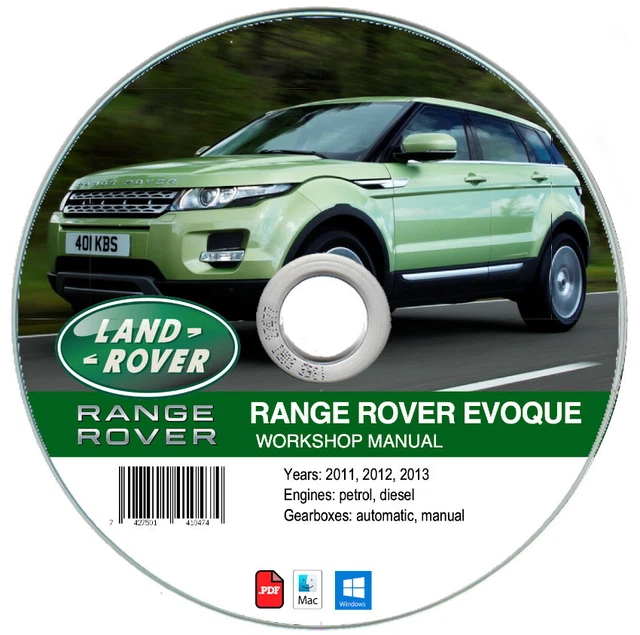 RANGE ROVER EVOQUE (2011-2013) Manuel D'Atelier Réparation Sur CD EUR ...