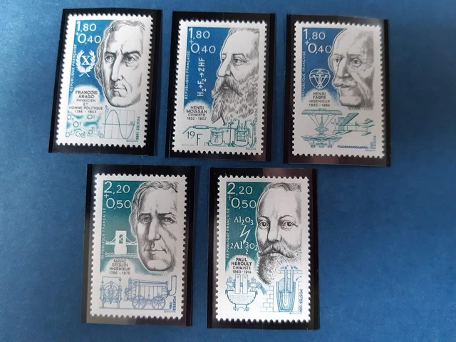 TIMBRE - FRANCE 1986-Série Personnages Célèbres-Savants-n° 2396 à 2400 EUR 1,80 - PicClick IT