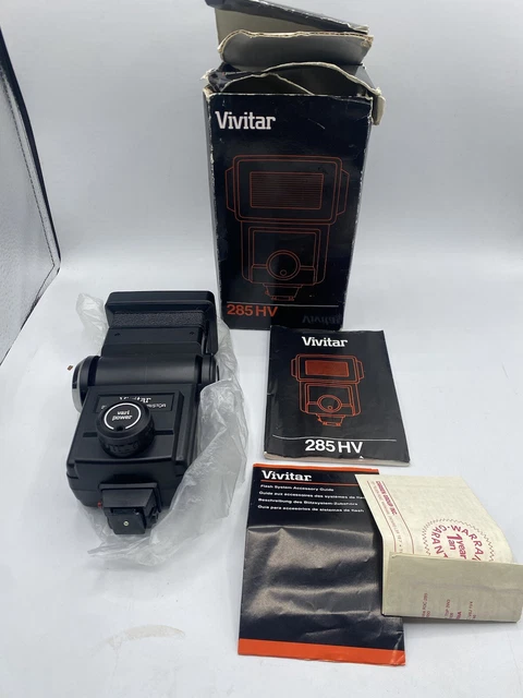 VIVITAR 285 HV Auto Electronic Flash Zoom Thyristor Box and Manual ...