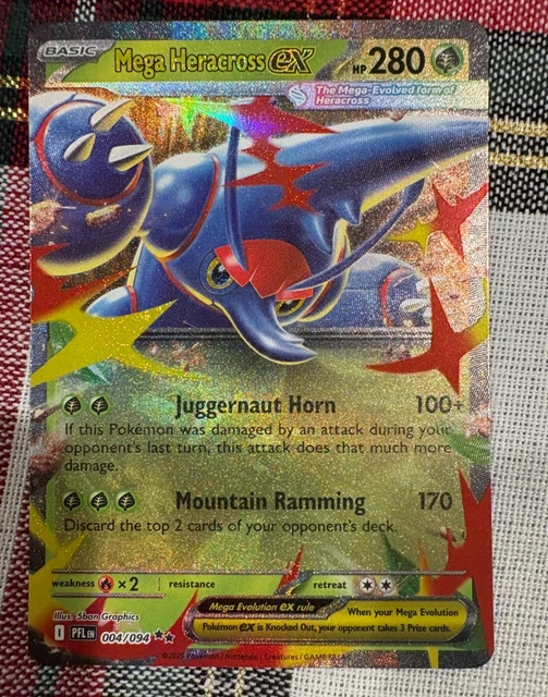 POKEMON TCG MEGA Evolution Phantasmal Flames - Mega Heracross Ex 004/ ...