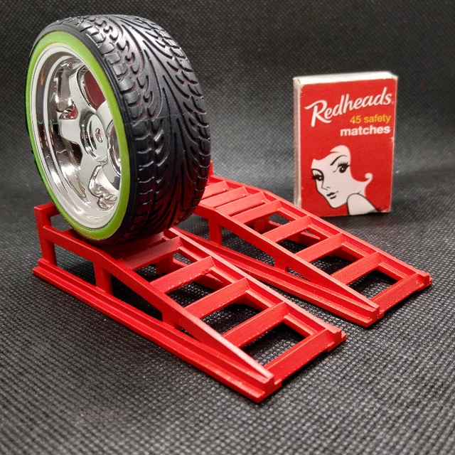 1:10 SCALE 3D Model LOW PROFILE Car Ramps (Pair) Garage Diorama - Red ...