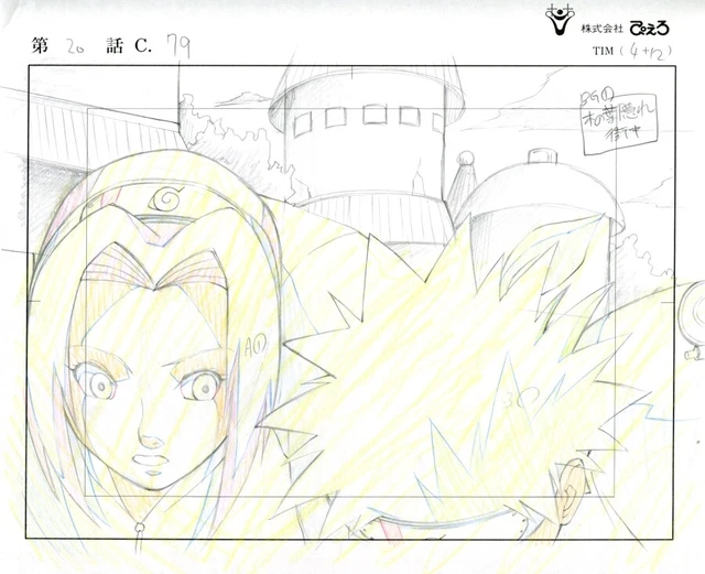 NARUTO ANIME CEL Layout Sketch Ep 20 Studio Pierrot EUR 446,72 ...