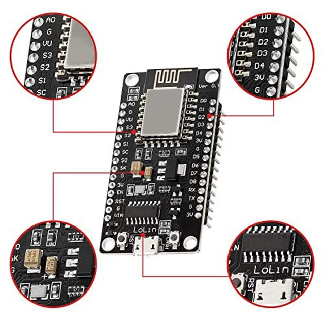 MCU MODULE CARTE de développement ESP-12F CH340 fonction de ...