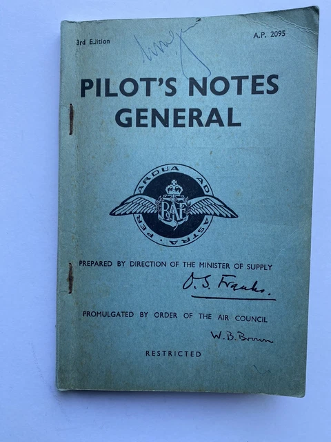 RARE WW2 RAF Pilot’s Notes Handbook Complete With Amendments 3rd Ed May ...