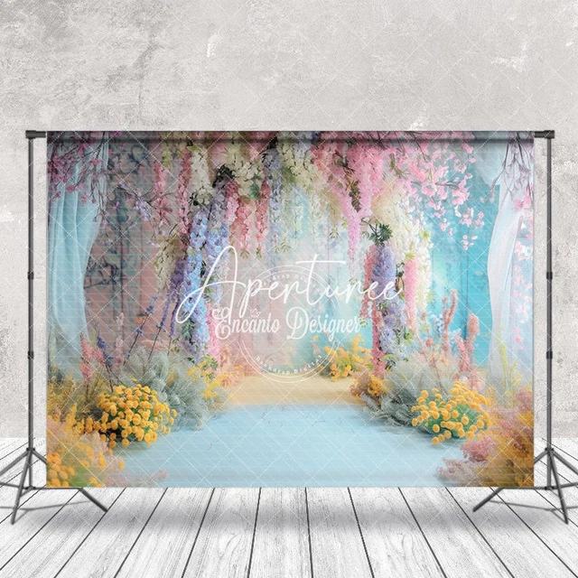 COLORFUL RETRO WALL Floral Wedding Photo Backdrop $36.09 - PicClick AU