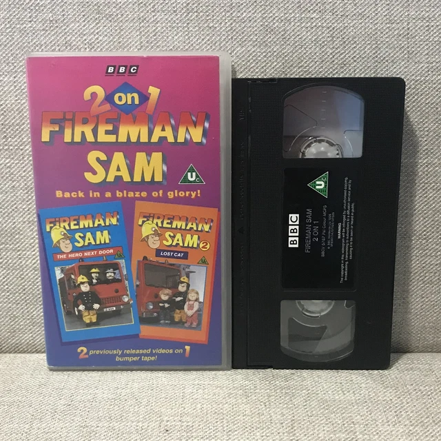 FIREMAN SAM 2 On 1 - Bbc Vhs Video - Back In A Blaze Of Glory ...