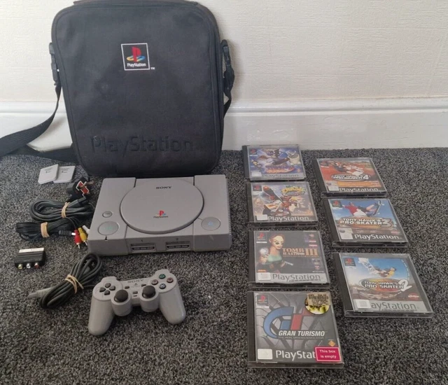 SONY PLAYSTATION 1 Console - PS1 + Controller + Carry Case + Games ...