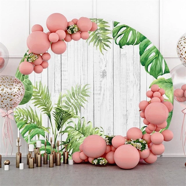 ROUND STRIPE WOODEN And Leaves Happy Birthday Backdrop $35.95 - PicClick AU