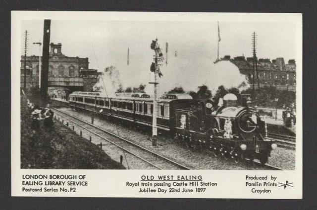 OLD WEST EALING -Royal train passing Castle Hill Station- Pamlin Prints ...