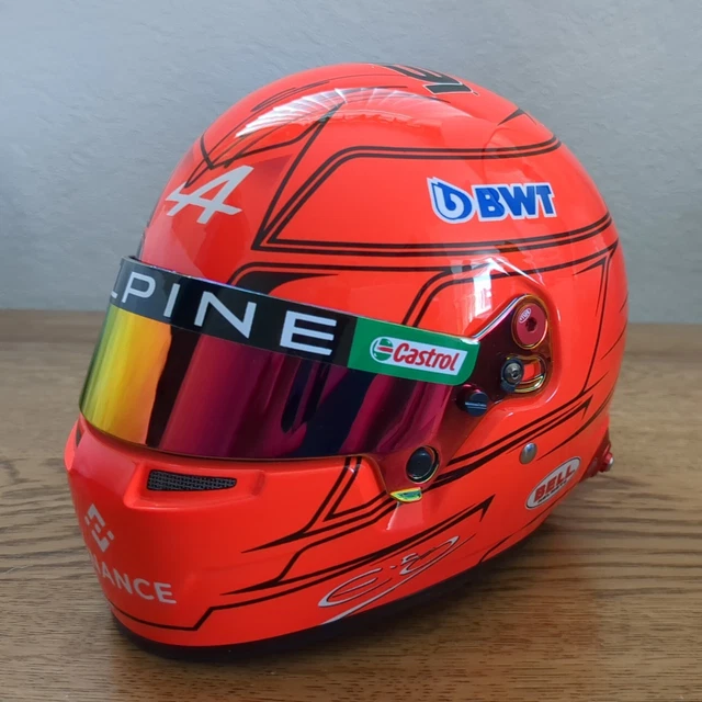 ESTEBAN OCON ALPINE 2023 Monaco 1/2 half scale mini helmet SIGNED £135. ...
