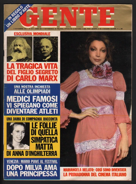 GENTE 36/1972 MARIANGELA Melato Adonella Modestini Miss Italia Dalida ...