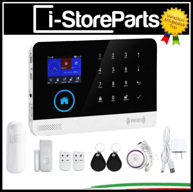 ANTIFURTO ALLARME TOUCH Screen Casa Kit Combinatore Gsm Wireless Senza ...