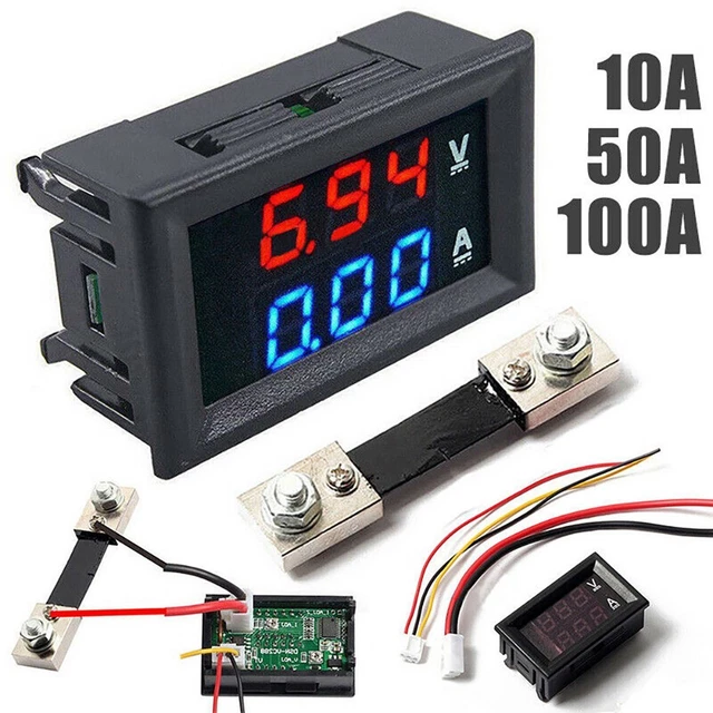 TESTER VOLTMETER AMMETER Shunt 10/50/100A Dual Digital Meter Accessary ...
