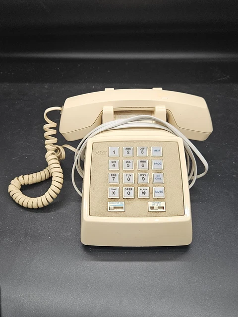 VINTAGE AT&T CORDED Push Button Table Desk Telephone Landline 845486661 ...