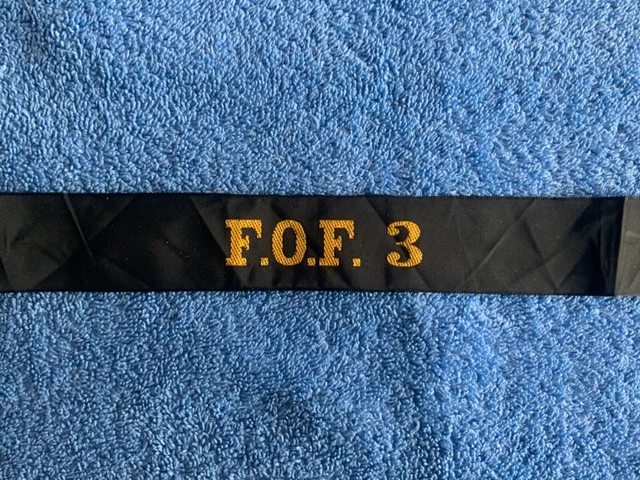 CAP TALLY FLAG OFFICER THIRD FLOTILLA FOF3 Royal Navy HMS Naval Hat ...