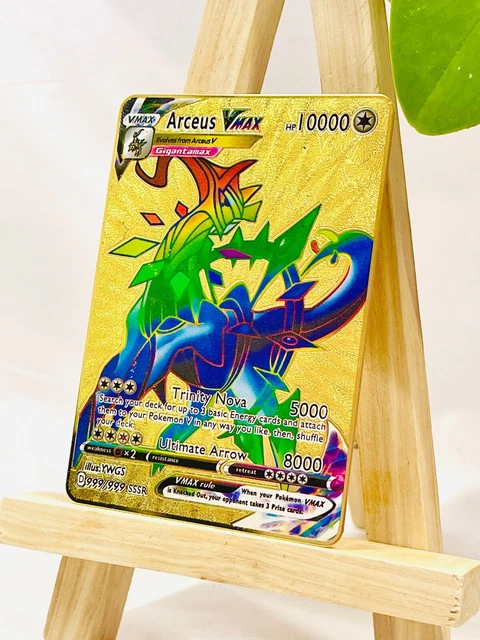 ARCEUS VMAX - Gold Metal Pokémon Card - Arceus Tribute Card - TRACKED ...