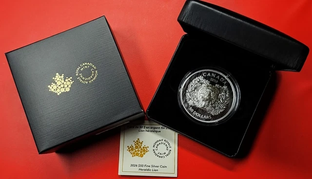 2026 CANADA 50 Dollar Silver Proof Heraldic Lion Heraldic Lion Proof ...