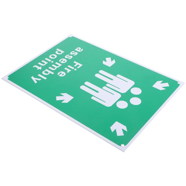 EMERGENCY POINT SIGN Exit Fire Rally Safety Notice Location Office £9. ...