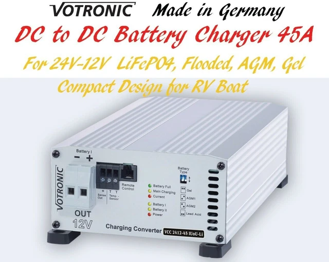 LIFEPO4 LITHIUM B2B 24V-12V DC to DC Battery Charger Booster Charging ...