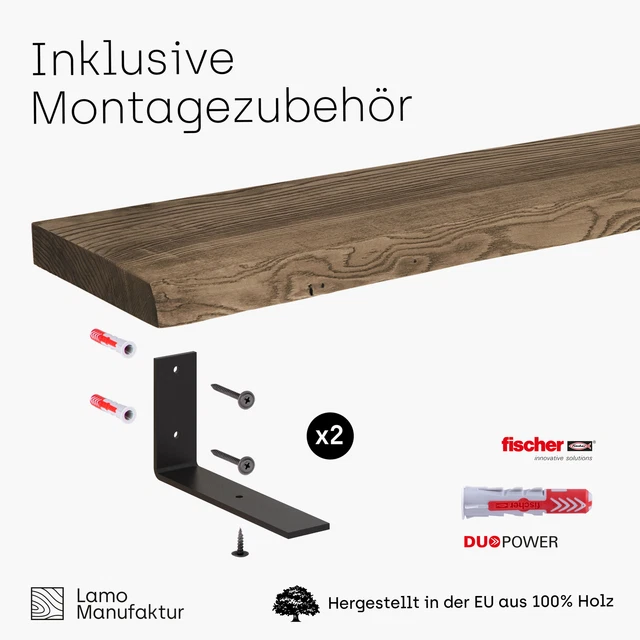 LAMO ETAGÈRE BOIS Massif Étagère Murale Bibliothèque Hängeregal en ...