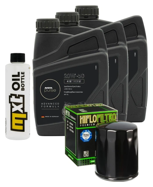 INSPEKTIONSPAKET MXT 3 Liter Motoröl AVISTA OIL 20W-50 + Ölfilter Hiflo ...