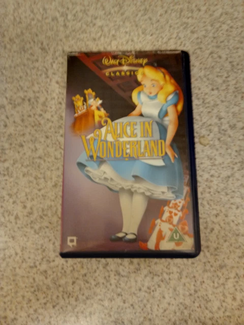 ALICE IN WONDERLAND VHS PAL UK Video DISNEY CLASSIC HOLOGRAM BLUE CASE ...
