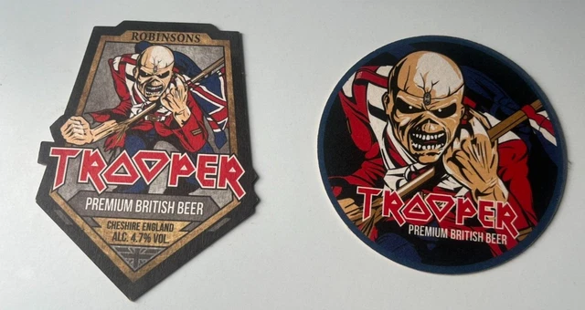 2 X IRON Maiden Trooper Ale Robinson's Brewery Beer Mats mint new £2.99 ...