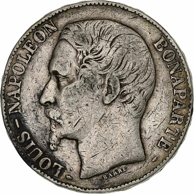 FRANCE, 5 FRANCS, Louis Napoléon Bonaparte, 1852, Paris, Argent, TB+ ...