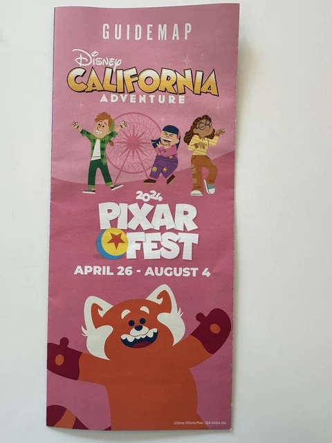 DISNEY CALIFORNIA ADVENTURE Guide Map - 2024 - Pixar Fest £1.79 ...