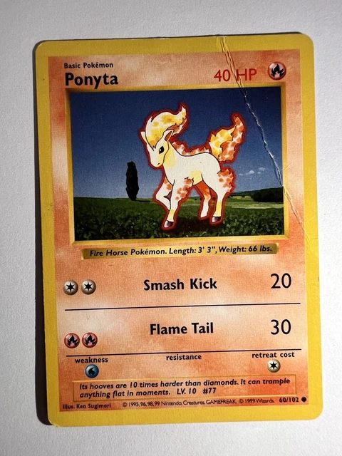 POKÉMON TCG SHADOWLESS Ponyta Base set 60/102. HP Condition EUR 0,23 ...