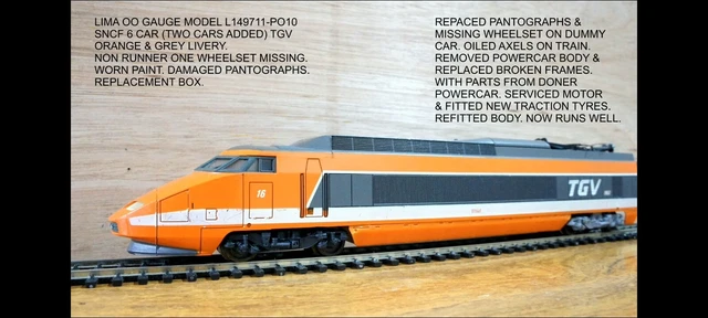 LIMA HO MODEL Of SNCF 4 Car TGV EMU in Orange And Grey Livery. £30.00 ...