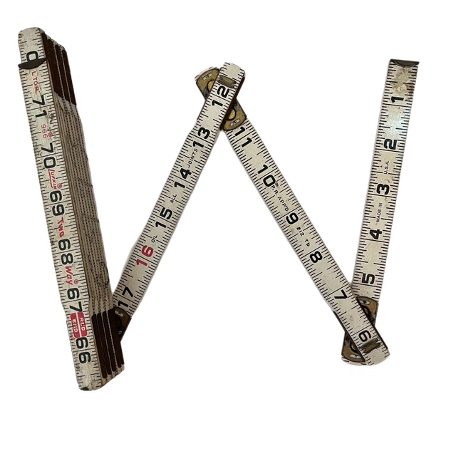 VTG LUFKIN 2 Way Folding Ruler No 460F Spring Joints Rule Measuring ...
