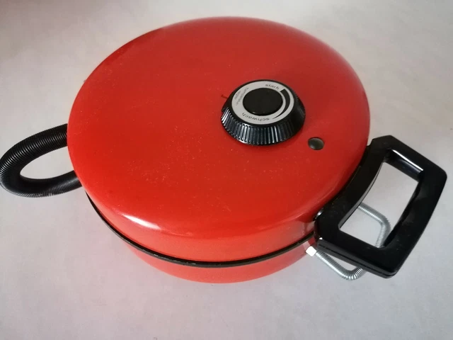 KOMET WAFFELEISEN TYP 7210 rot Metallgehäuse ohne Anschlusskabel 70-er ...