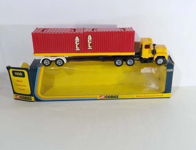 CORGI 1106 MACK Container Truck ACL Original Box Diecast Model Lorry ...