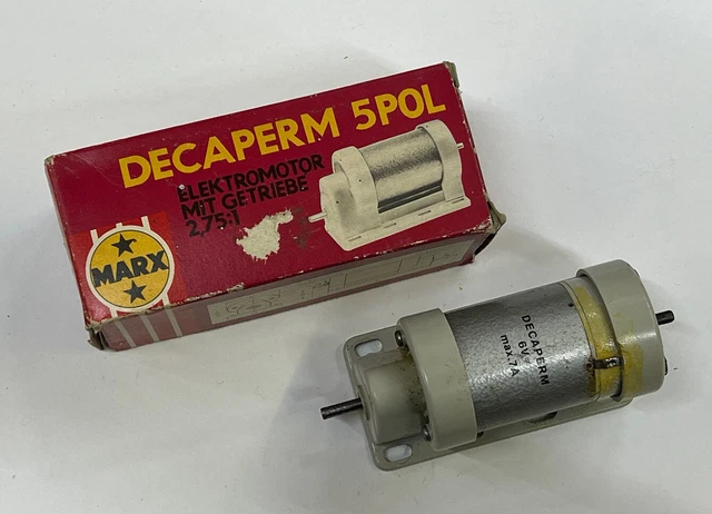VINTAGE MARX BRUSHED model Decaperm geared 6v elec boat motor Ripmax rc ...