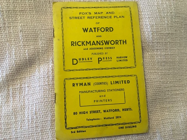 FOX'S MAP AND street of watford and rickmansworth £4.99 - PicClick UK