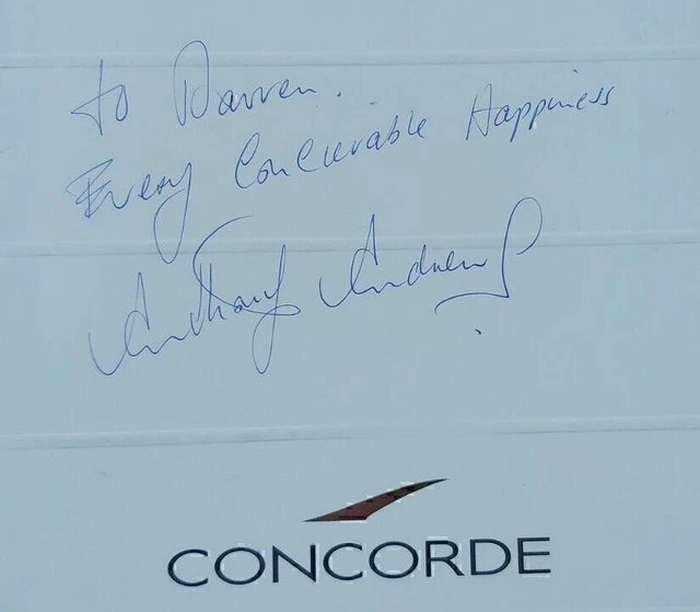 BRITISH AIRWAYS CONCORDE Menu Film Star Signed Anthony Andrews ...