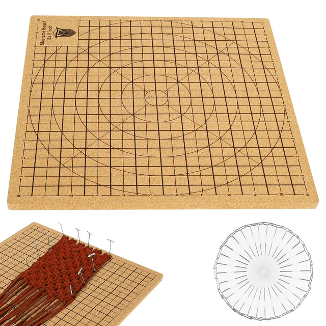MACRAME CORK BOARD Grids Double Sided Macrame Project Board with 30 T ...