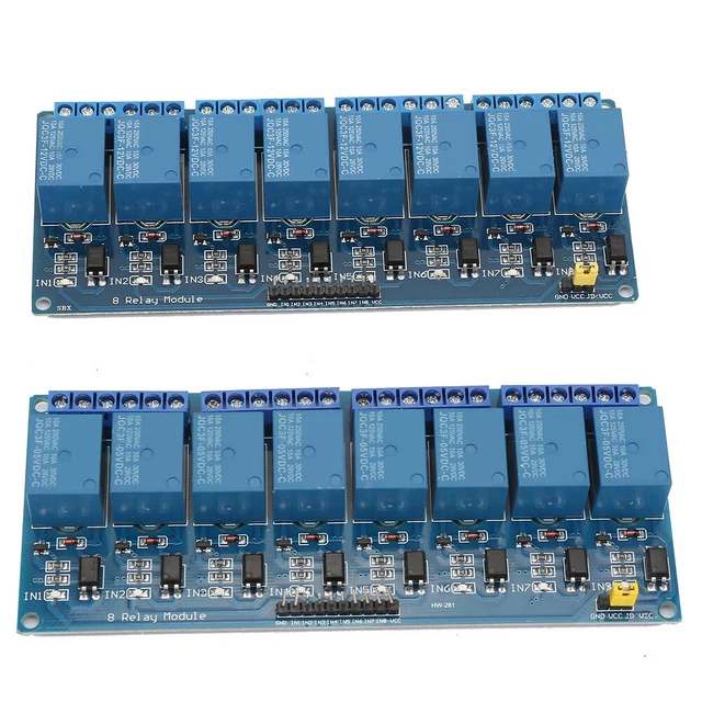 RELAY MODULE 8 Channel Relay Module With Optocoupler Isolation Blue ...