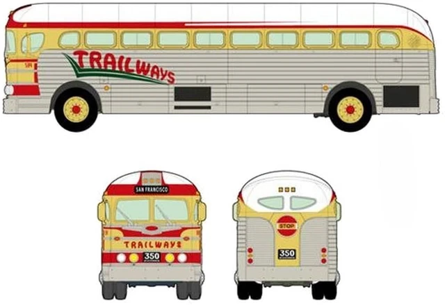 RODEN 1/35 AMERICA PD3701 Silverside Long Distance Bus Trailway Company ...