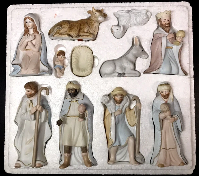 NATIVITY SET - LEFTON - THE CHRISTOPHER COLLECTION - COMPLETE 11 pc w ...