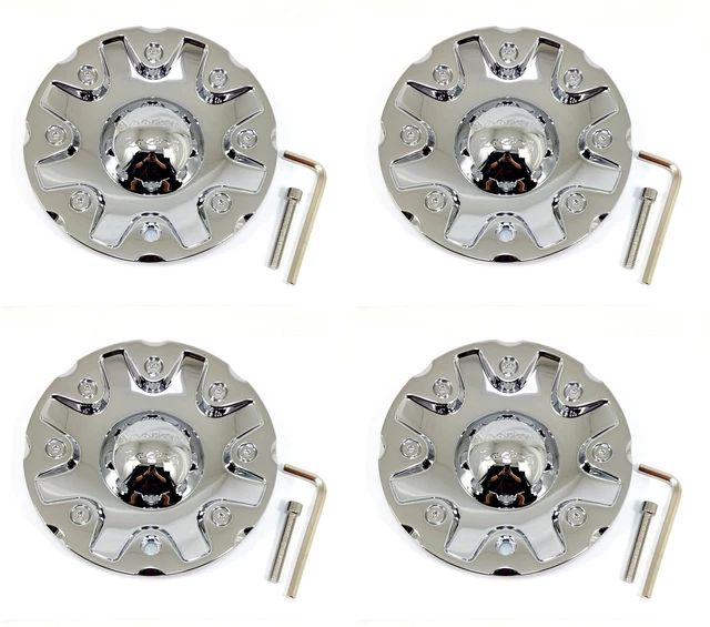 4 AMERICAN RACING Chrome Wheel Center Hub Caps for 6x5.5 6x139.7 AR328 ...