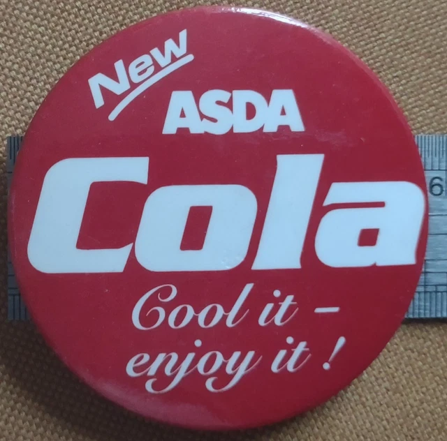 VINTAGE PIN BADGE Asda Cola Cool It - Enjoy It! £2.55 - PicClick UK