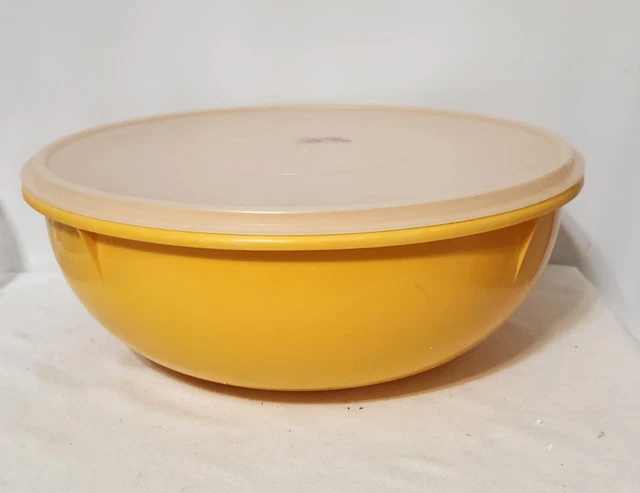 VINTAGE TUPPERWARE LARGE Yellow/Orange Mixing Bowl 274 Fix N Mix with ...
