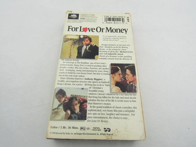 FOR LOVE OR Money (VHS, 1994, Michael J. Fox) £6.78 - PicClick UK